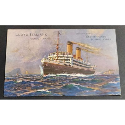 Cartolina Genova - Lloyd Italiano - Servizio Rapido - Mediterraneo ...