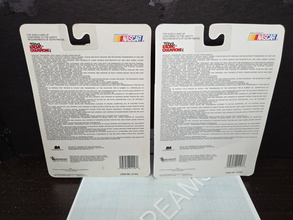 1:64 #95 2 CARS WINSTON CUP SCENE / ILLUSTRATED FORD & CHEVY CHAMPIONS ...