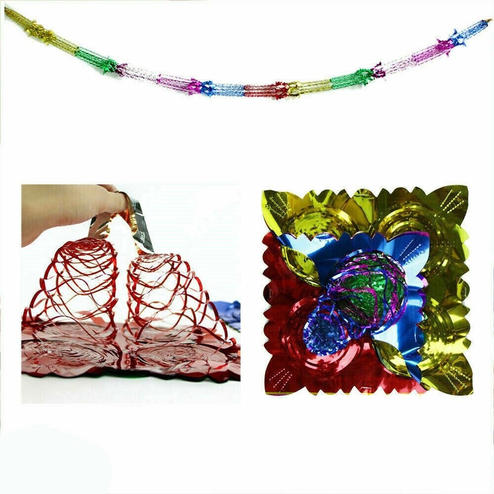 4Pcs Christmas Foil Garland Festive Festive Hanging Tinsel Ceiling ...