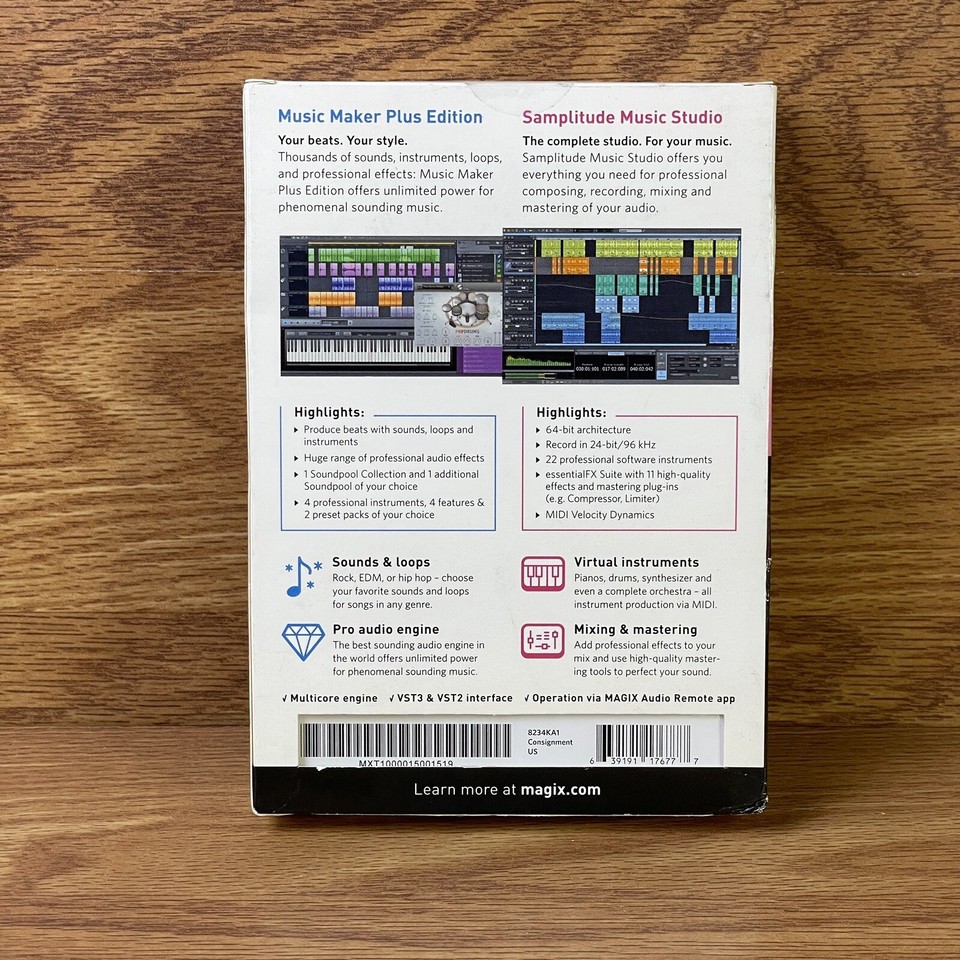 MAGIX MUSIC MAKER PLUS EDITION SAMPLITUDE ULTIMATE BUNDLE MUSIC STUDIO ...