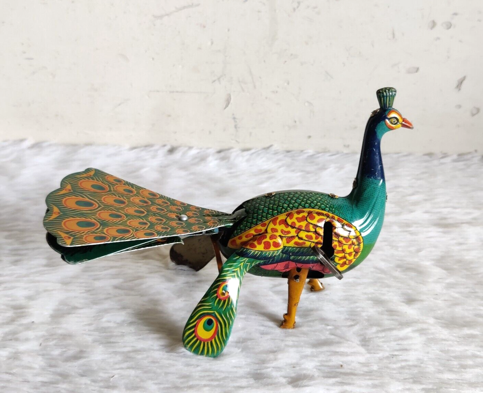 Vintage Proud Peacock Boxed Wind Up Tin Toy ALPS TM Japan Rare Unused ...