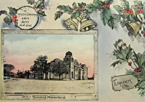 Vintage Turlock Stanislaus County CA Christmas Swedish Church Postcard ...