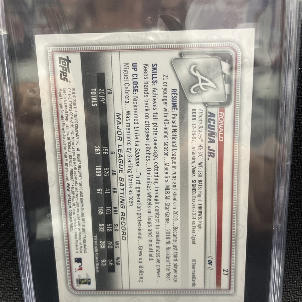 2020 Bowman Ronald Acuna Jr Sky Blhe /499 | eBay