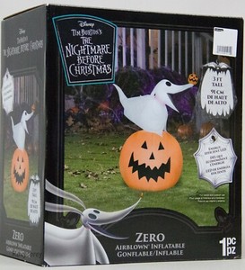Disney Nightmare Before Christmas 3 ft Zero on Pumpkin Halloween ...