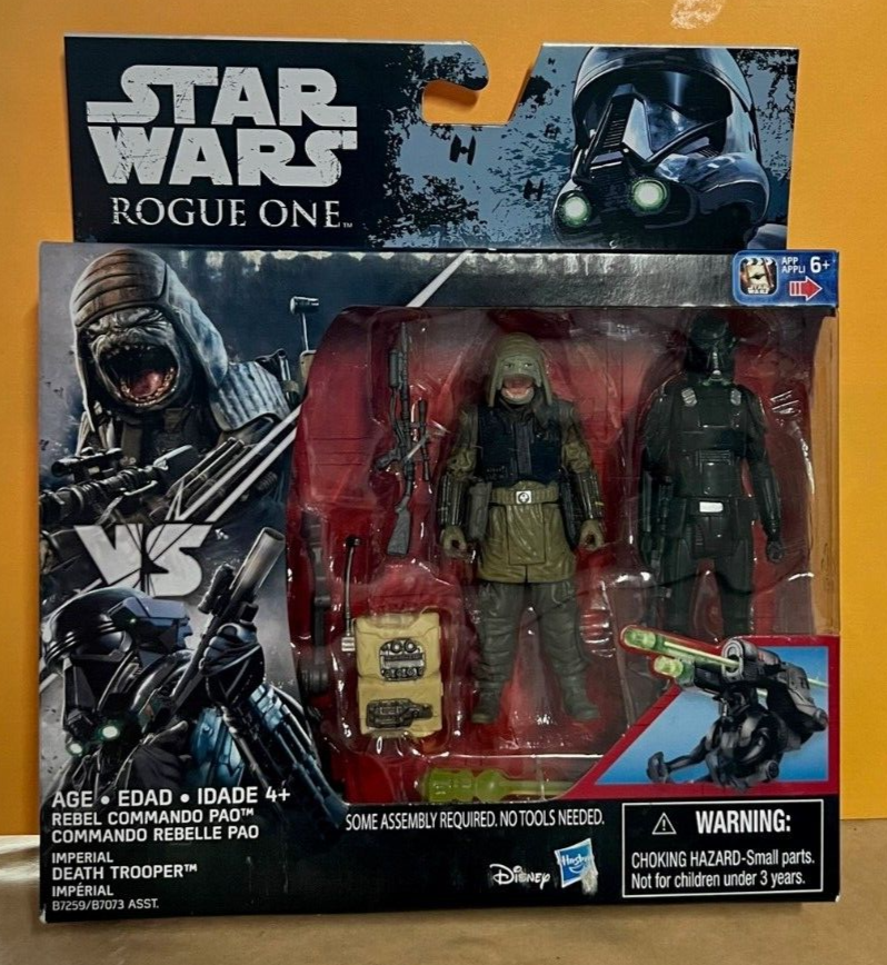 2016 Star Wars Rogue One Rebel Commando Pao vs Death Trooper Figure ...
