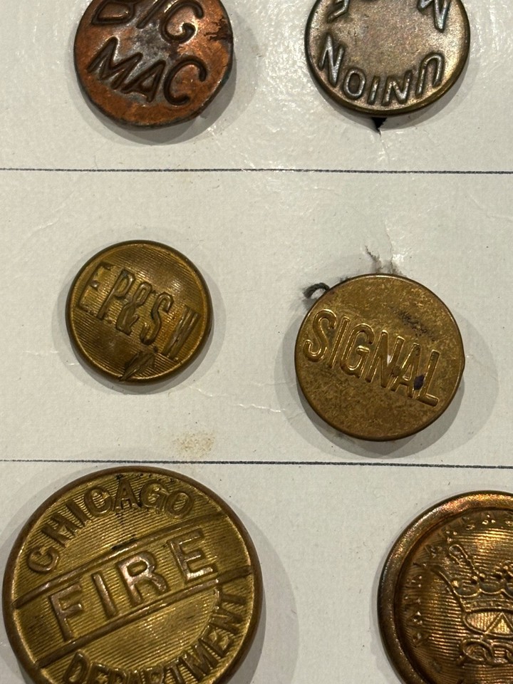 Collection of 60+ Antique Work Clothes Buttons Military Railroad ...