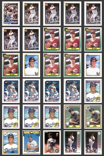 Lot of (77) Tim Leary Cards Mets Brewers Dodgers RC Rookie ...