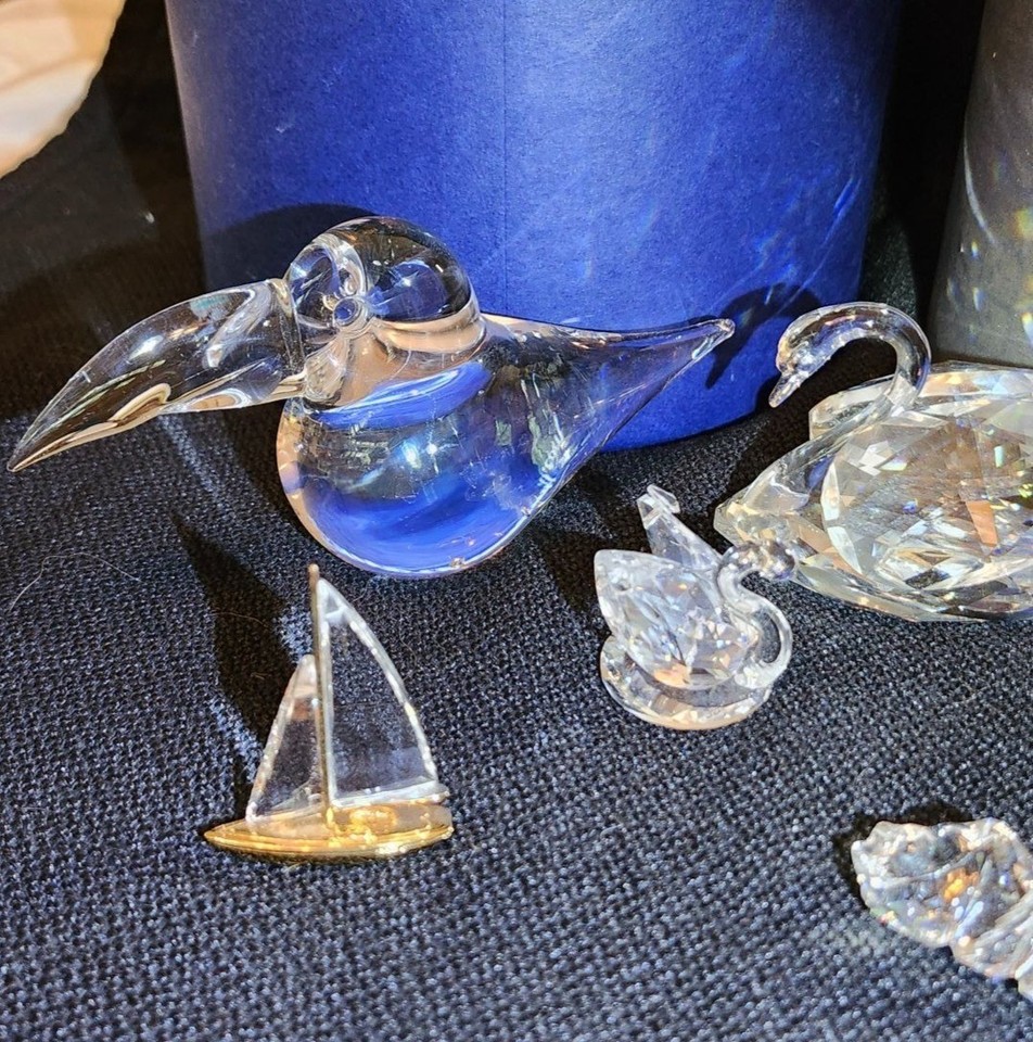 Lot Of 8 Crystal Figurines- Swarovski, Icet Arte Murano, Crystal ...