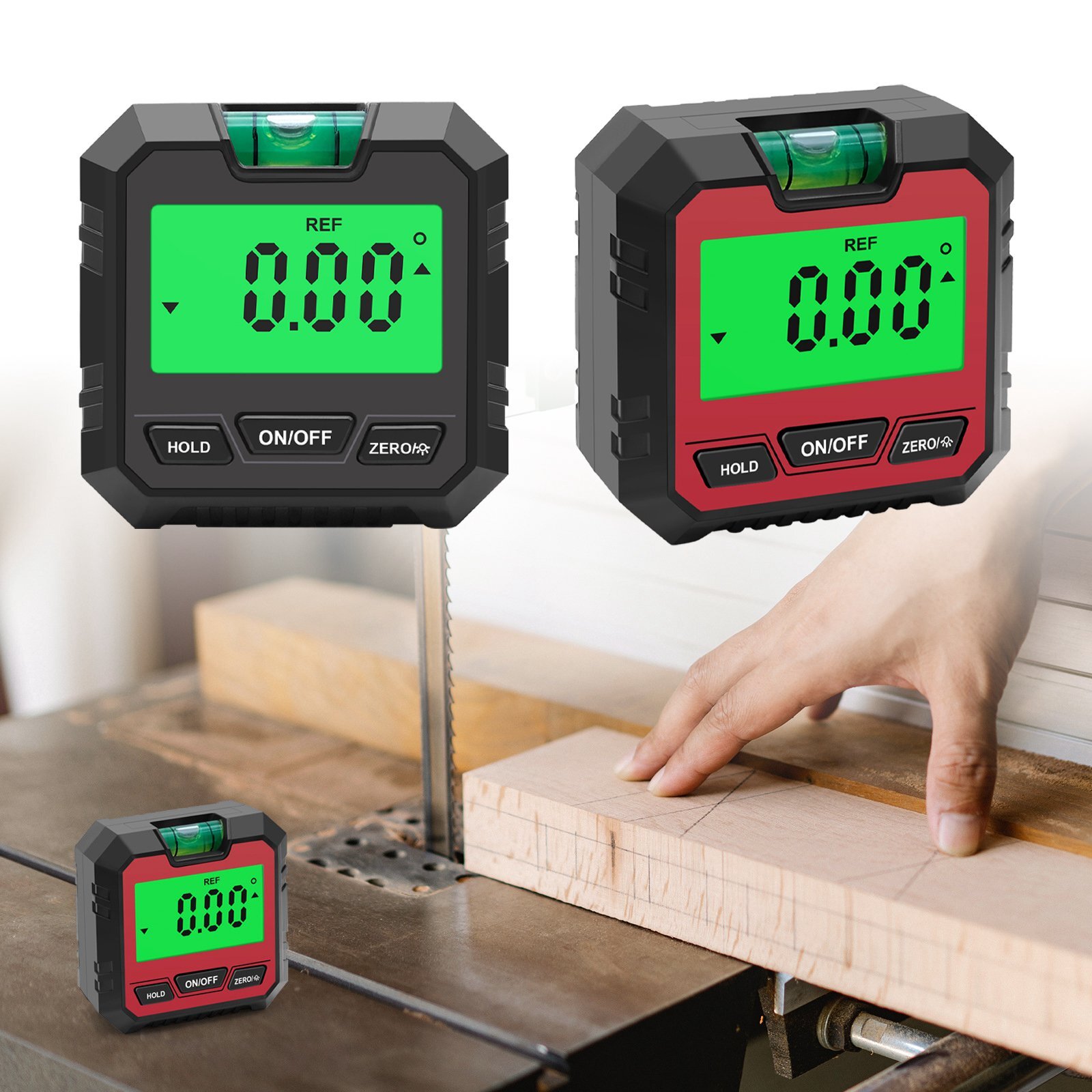 4*90° Red Magnetic Digital Level Box Angle Finder Protractor Goniometer ...