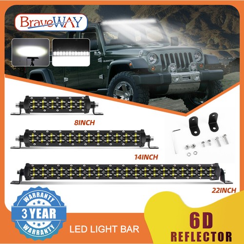 8/14/22/32/42/52" Dual Row LED Light Bar Offroad Driving For Jeep SUV ...