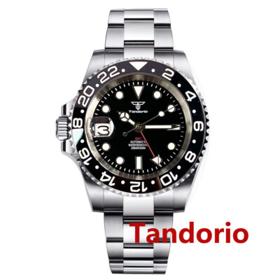40mm Left-handed Sapphire Glass NH34A Auto GMT Mens Watch 200M Diving ...