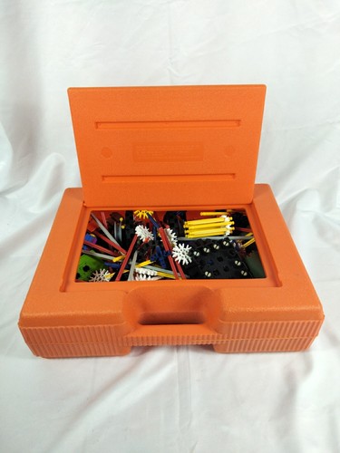 Vintage K'NEX Kinex Orange Box Hard Carrying Carry Case 90's filled ...