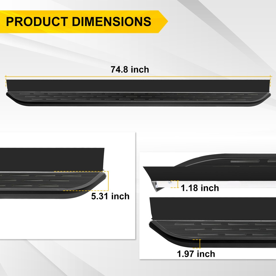 2P Side Steps Fit For Toyota Highlander 2020 - 2025 Running Boards Nerf ...