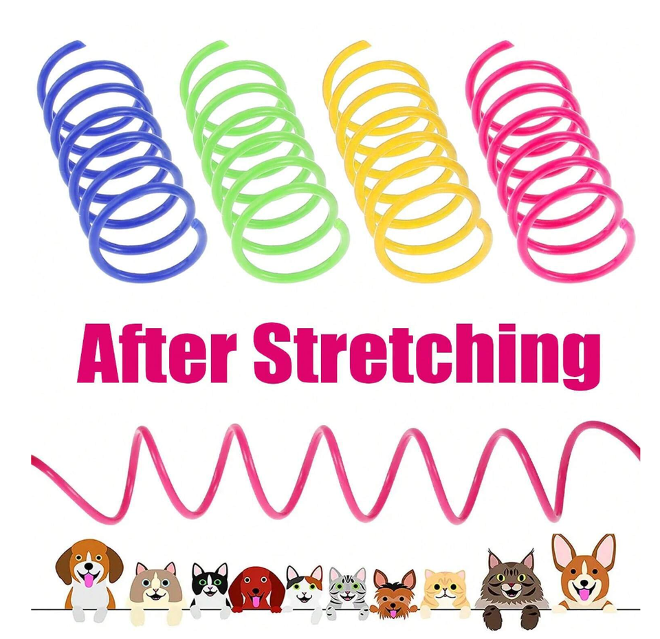40 PCS Cat Spring Toys - Colorful Plastic Coils for Fun & Interactive ...