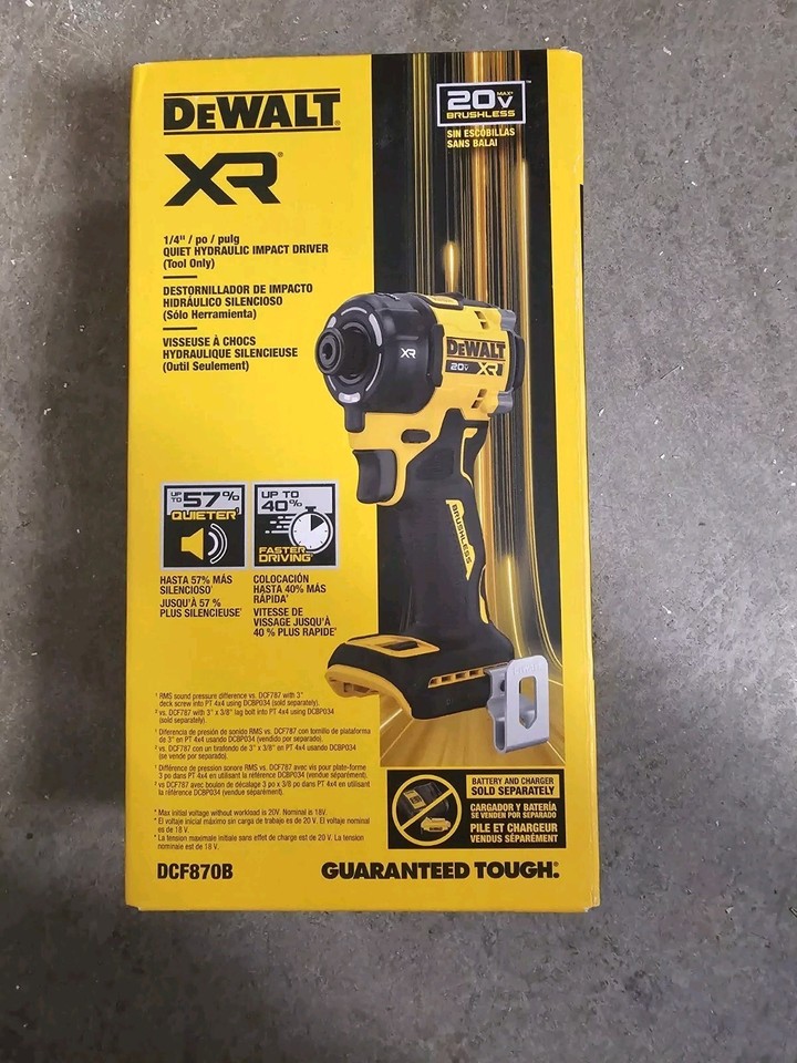 DEWALT XR HAMMERDRILL/ DRIVER DCD1007B AND QUIET HYDRAULIC IMPACT ...