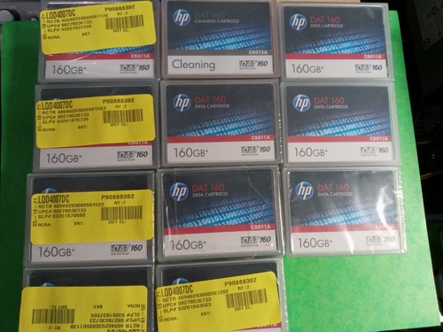 10 NEW HP C8011A DAT160 80/160GB Data Tape cartridges + 1 Cleaning ...
