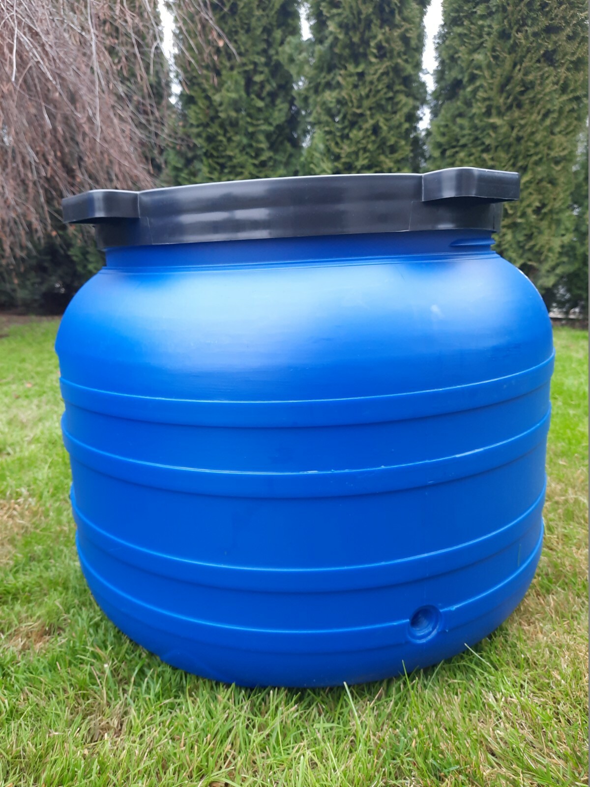 Szeroka beczka 100l-200l Pojemnik na paszę Beczka Kiszonka Tworzywo ...