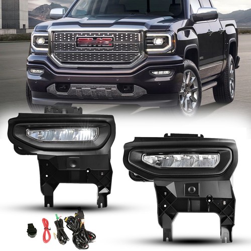 For 2016-2018 GMC Sierra 1500 LED Fog Lights w/Bezels Wiring Kit ...