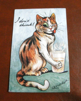 ORIGINAL LOUIS WAIN SIGNED ANTHROPOMORPHIC TUCK CAT POSTCARD, TAKING ...