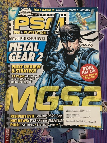 PSM Playstation Magazine 52 December 2001 Vol 5 Metal Gear Solid 2 ...