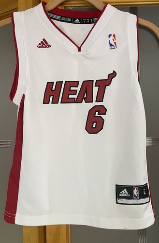 NBA Heat jersey number six James kids large White Adidas | eBay