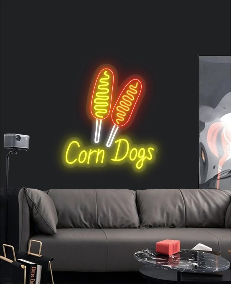 Corn Dogs LED Neon Sign 20"x20" Light Restaurant, Kitchen or Foodie ...