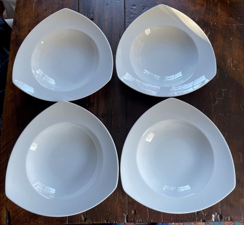 Lot of 4 Thomas Rosenthal Group Triangular Vario White 11" Pasta Bowls ...