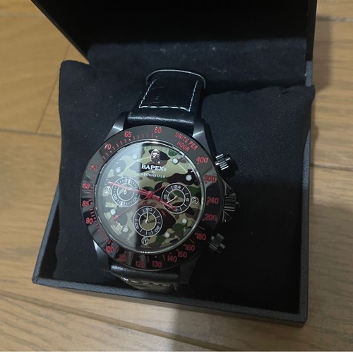 A Bathing Ape BAPEX Type 3 Wrist Watch Camo Black Men'sfrom Japan Mint ...