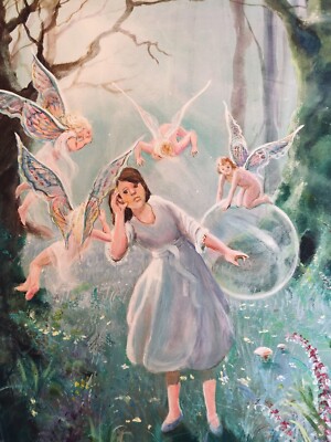 Leon Goodman - Framed Acrilic Painting - Fairies | eBay UK