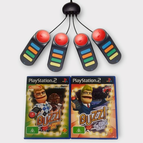 Buzz! The Sports & Big Quiz Games With Controller Buzzer PS2 Sony ...