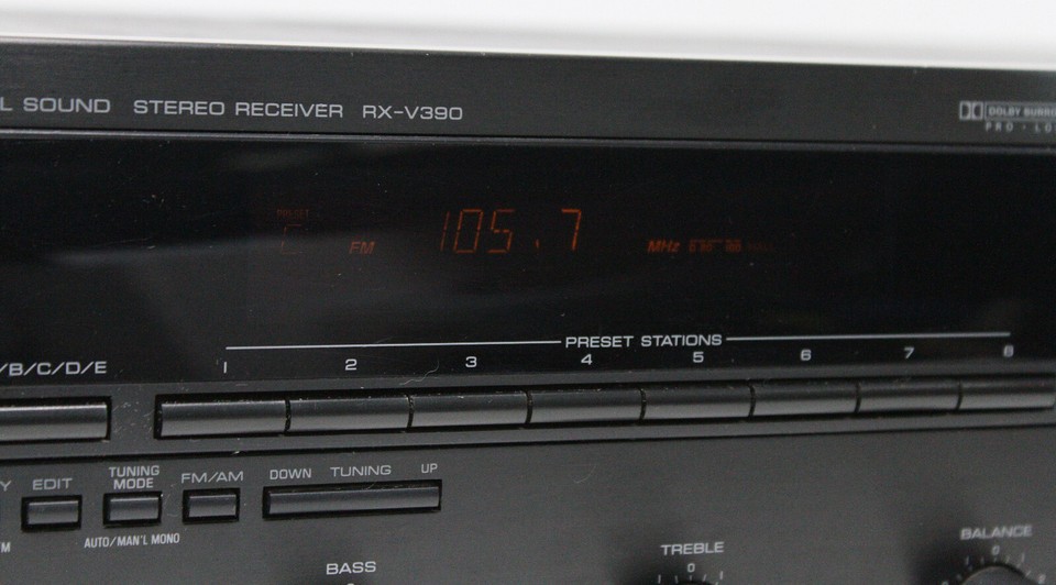 YAMAHA RX-V390 5.1 CHANNEL 180W NATURAL SOUND STEREO RECEIVER VINTAGE ...