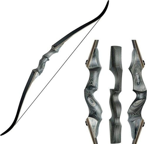 Takedown Recurve Bow 58inch with Bamboo Core Limbs Archery Target ...