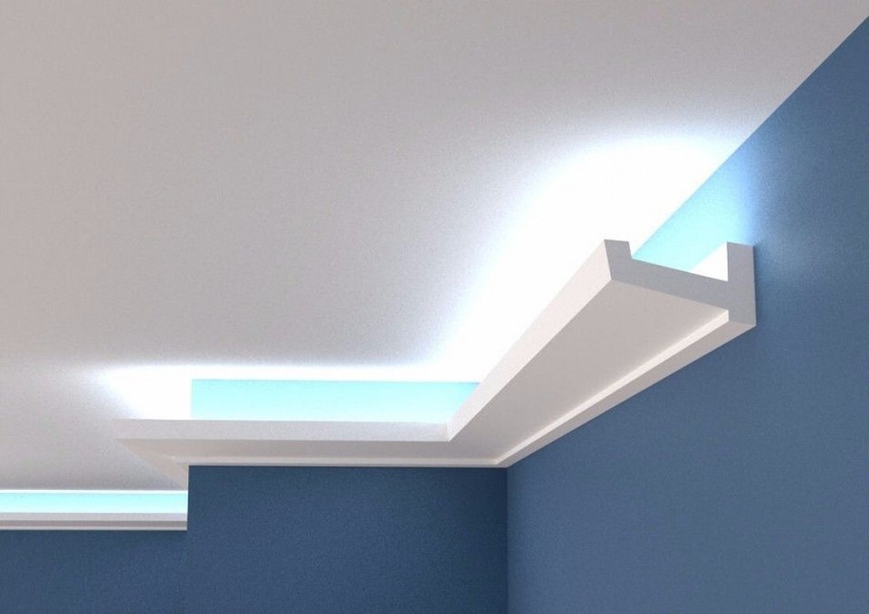 LED COVING Cornice XPS Lighting Uplight FLAT WALL SIDE-LIGHTING ...