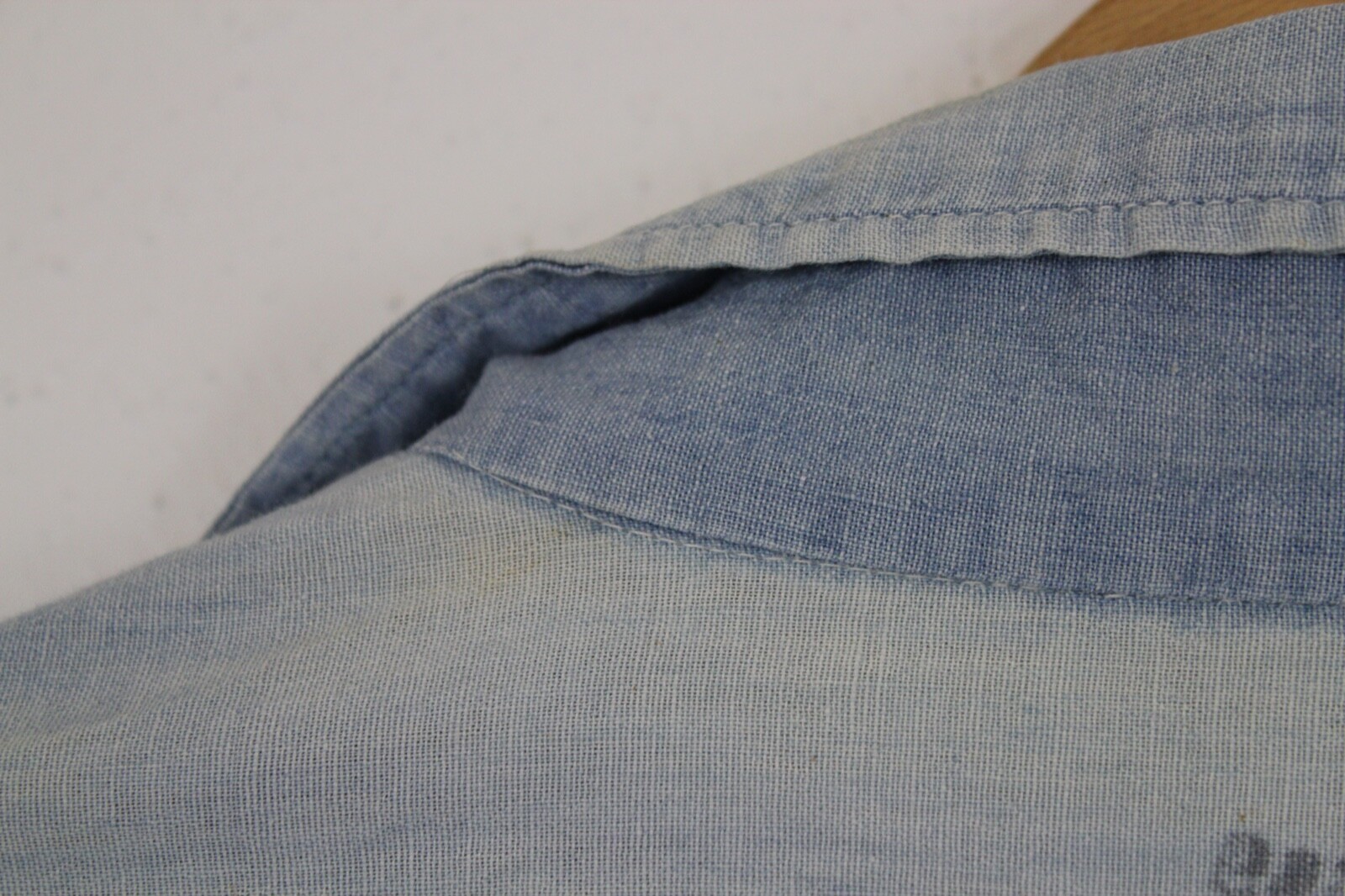 Vintage USN Chambray Work Shirt US Navy Embroidered S… - Gem