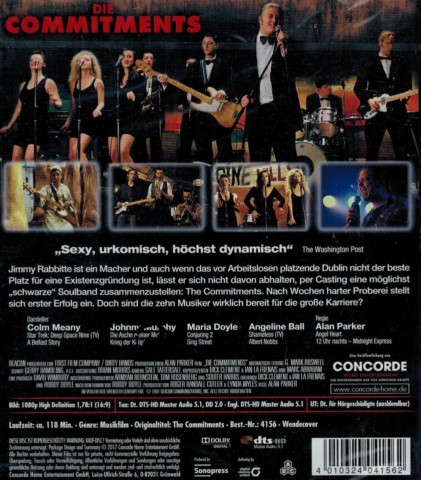 BLU-RAY NEU/OVP - Die Commitments (1991) - Colm Meany & Johnny Murphy | eBay