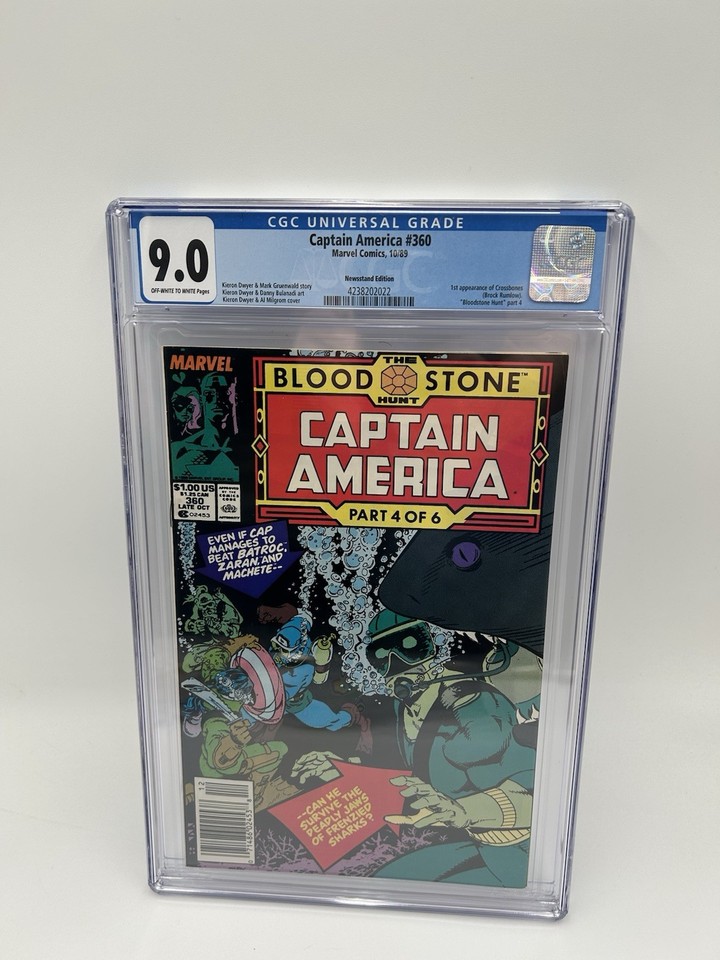 Captain America #360 CGC 9.0 NM 10/89 1st Full Appearance of Crossbones ...