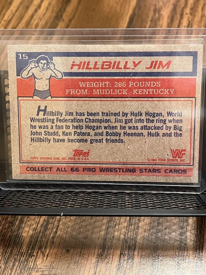 HILLBILLY JIM HULK HOGAN 1985 TOPPS WRESTLING CARD #15 WWF WWE ROOKIE ...