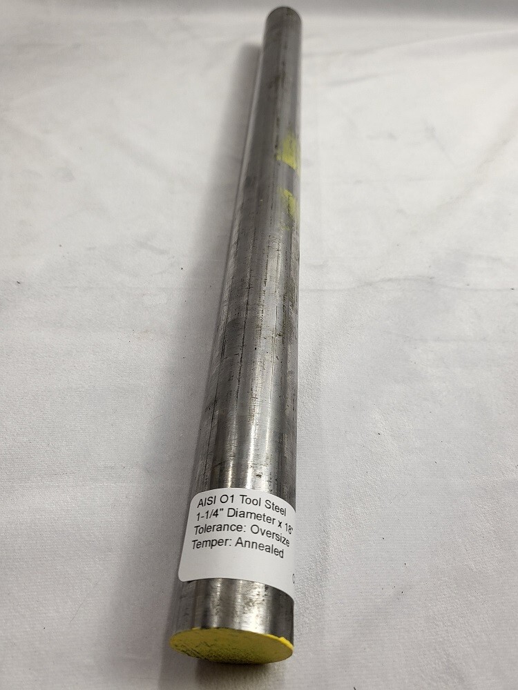 O1 Tool Steel 1-1/4" Round, 28" long rod bar, O-1, 01, 0-1, Oversized ...