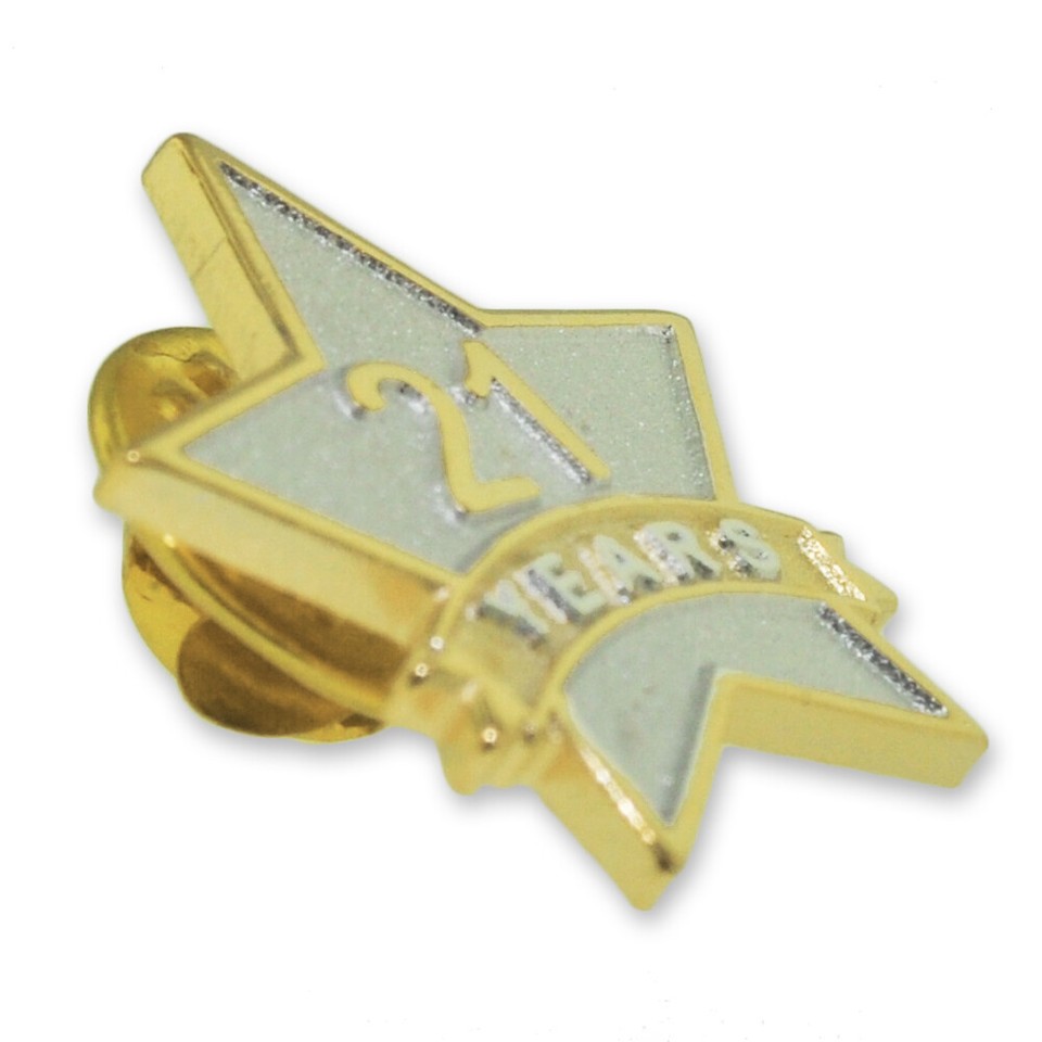 PinMart's 21 Year Service Award Star Corporate Recognition Dual Plated ...