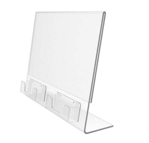 1 PC Gift Card Display with 2 Acrylic Pockets 11 x 8.5 Slide-in Sign ...