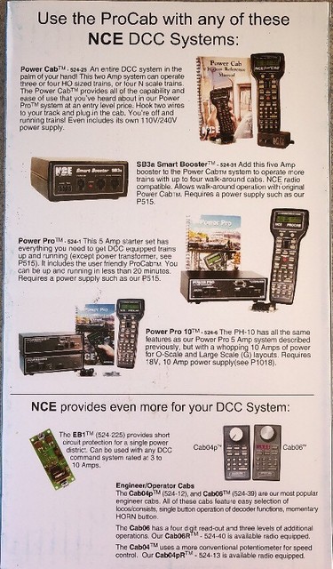 Nce ProCab Deluxe Handheld Throttle #05240010 for sale online | eBay