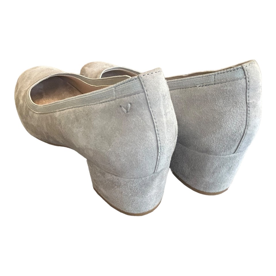 Vionic Womens Shoes 7.5 Gray Suede Pumps Block Heel Comfort Preppy ...