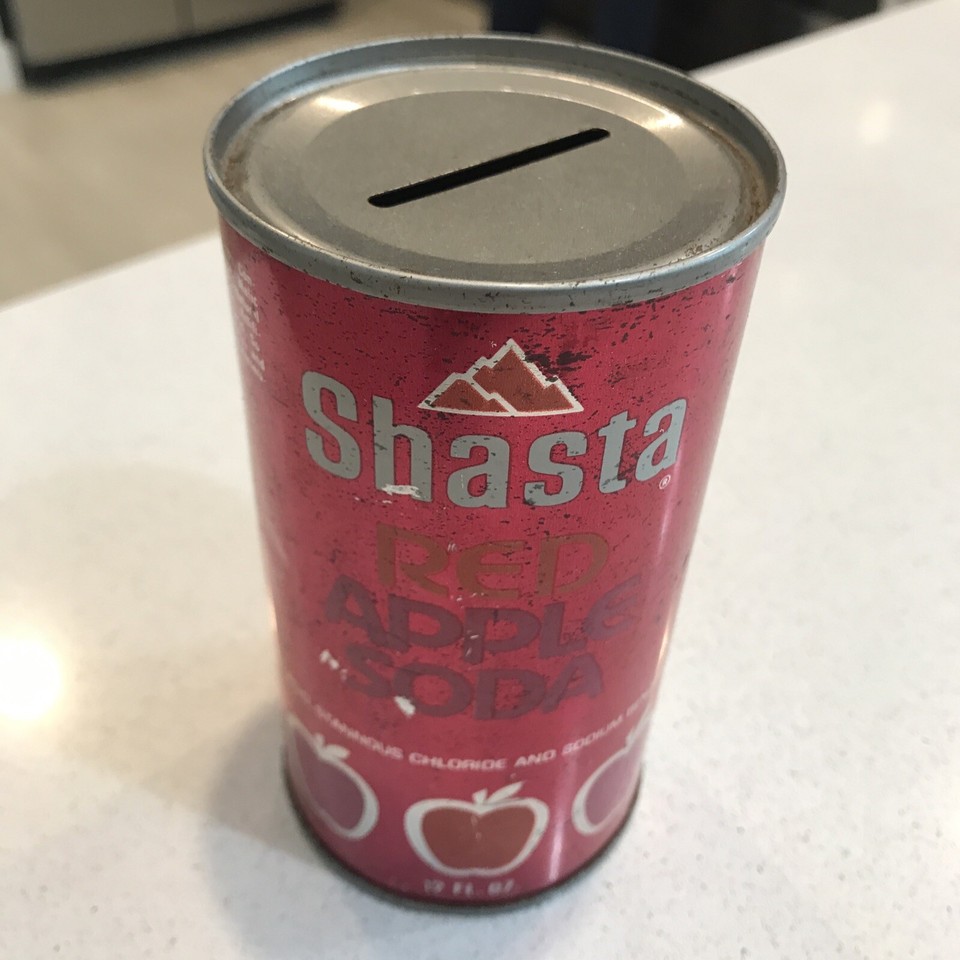 Vintage Shasta Red Apple Soda Can Bank | eBay