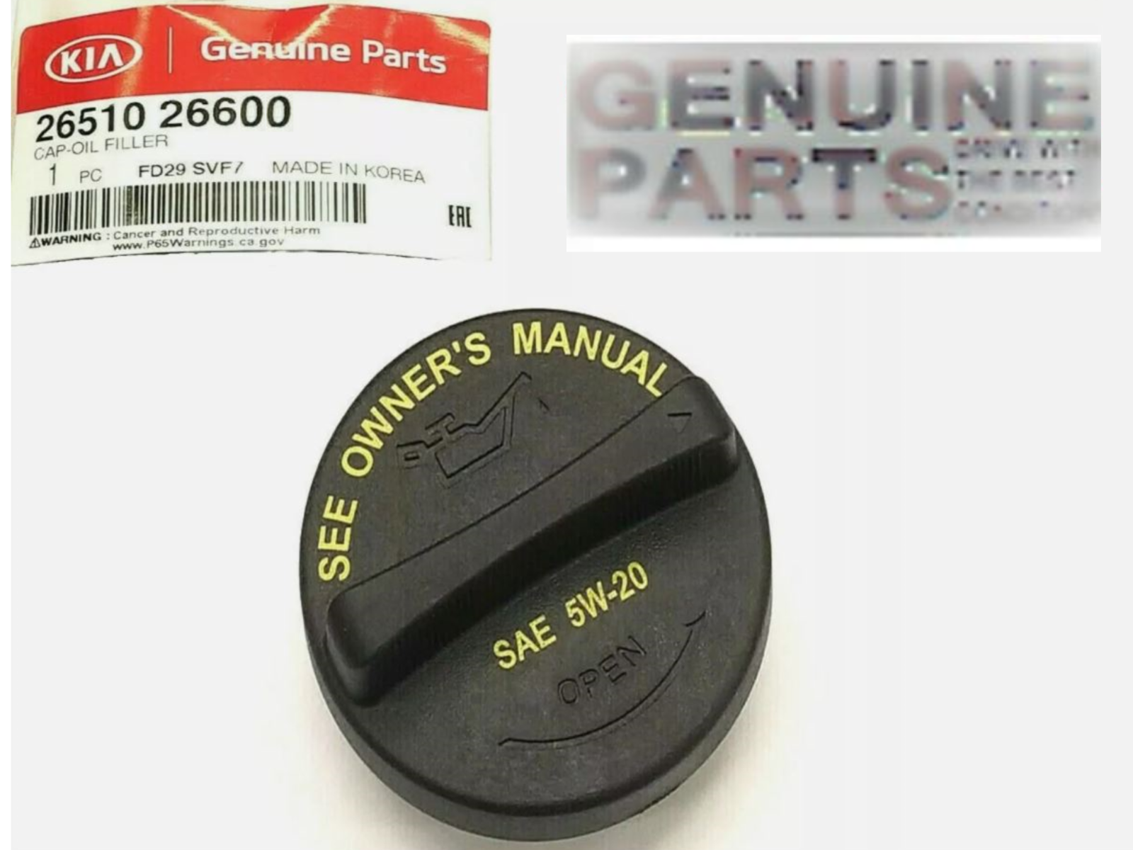1999-2009 Hyundai Kia OEM Engine Oil Filler Cap Cover Lid Fluid Tank ...