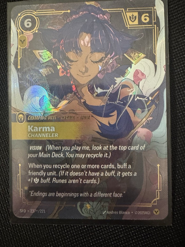 KARMA SIGNATURE Channeler Showcase Overnumber Riftbound Near Mint Card ...