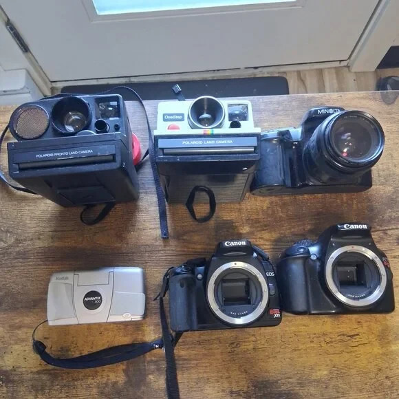Vintage Camera Lot – Polaroid, Minolta, Kodak, Canon DSLRs – Untested ...