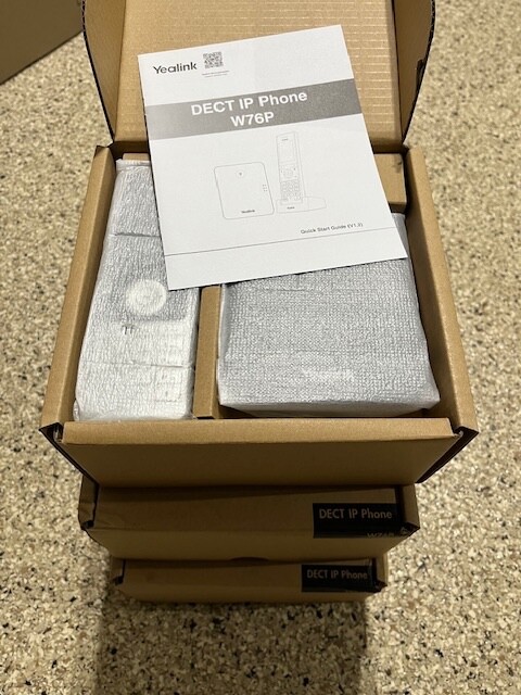 Lot of 3 Yealink W76P - IP DECT Phone Bundle W56H with W70 Base ...