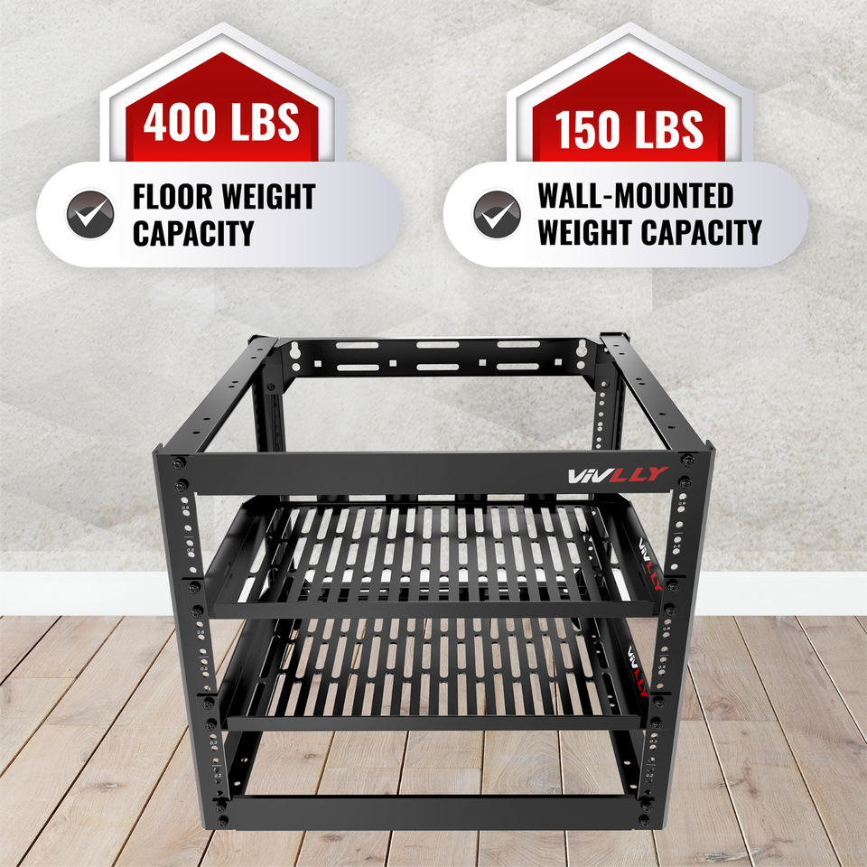 10U Network Rack Wall Mountable Heavy Duty 4 Post Design Holds All Your ...