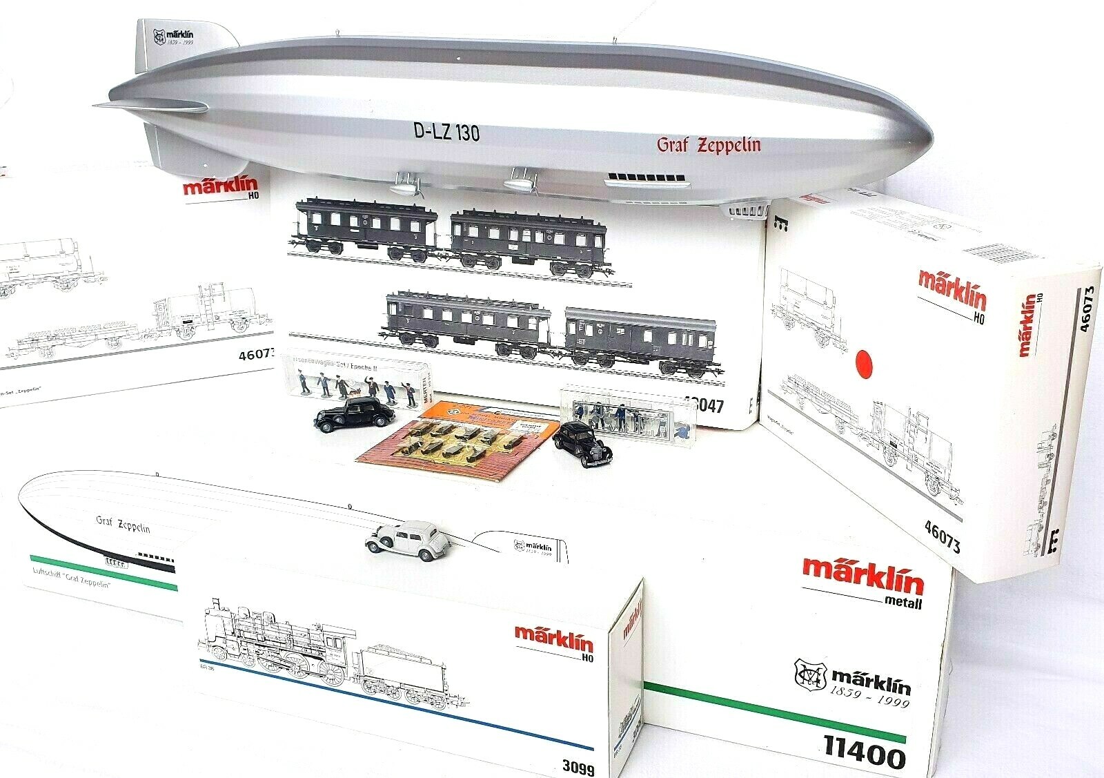 Marklin HO AC German DR WWI GRAF ZEPPELIN & BR-38 LOCOMOTIVE & WAGON ...