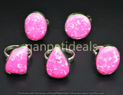 Pink Larimar Gemstone Rings 20pcs Wholesale Lot 925 Silver Plated ...